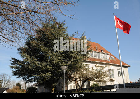 Copenhagen, Denmark. 19th March, 2018. Turkish embassy in Copenhagen ...