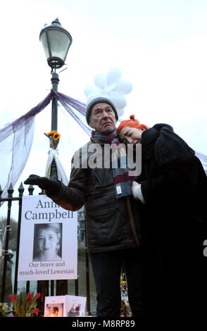 Dirk and Rose Campbell, father and sister of Anna Campbell speak at a ...