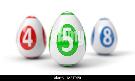 easter egg painted as lottery ball. 3d illustration Stock Photo - Alamy