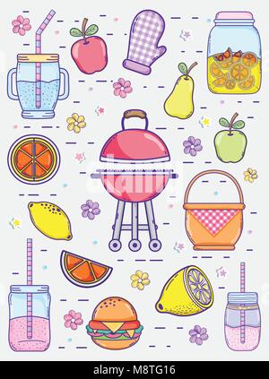 Summer food collection cartoons Stock Vector Image & Art - Alamy