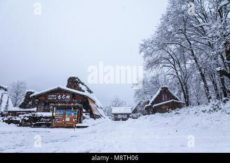 Gifu, Japan - December 12, 2013: Shirakawago, world heritage village ...