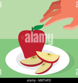 Hand grabbing apple Stock Vector Image & Art - Alamy
