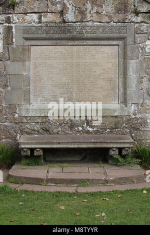 A memorial plaque at Pollok Country Park, dedicated to the men from ...