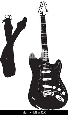 Guitar, illustration, vector on white background Stock Vector Image ...
