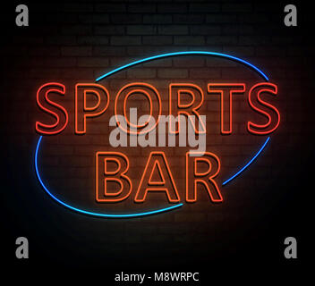 Illuminated neon sign at Sports Bar in Ayia Napa on the Mediterranean ...