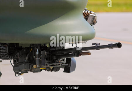 detail of a machine gun mounted on a us navy helicopter uss midway ...