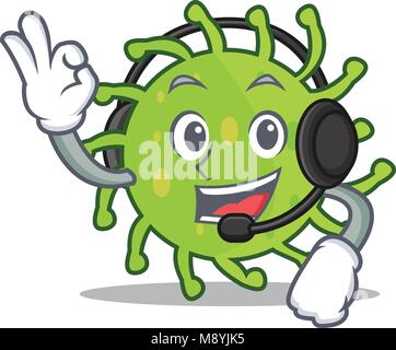Singing green bacteria mascot cartoon Stock Vector Image & Art - Alamy