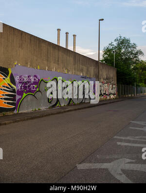 BASEL, SWITZERLAND - JUNE 08, 2017: Impressive art graffiti on the ...