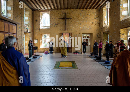 Zen sesshin (retreat) in a catholic monastery. France Stock Photo - Alamy