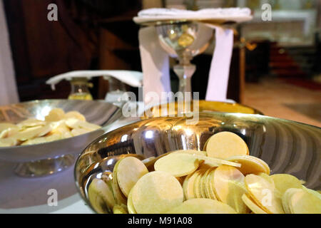 Catholic church. Eucharist table. Catholic mass Stock Photo - Alamy