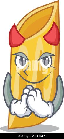 devil penne italian pasta cartoon character. vector illustration Stock ...