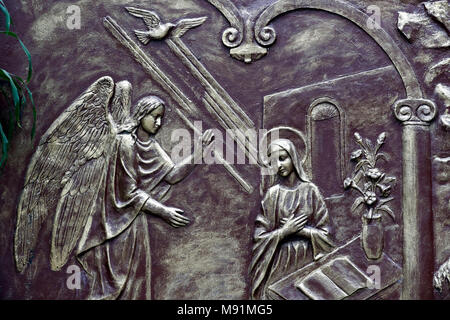 Virgin Mary annunciation. The announcement of the angel Gabriel to the ...