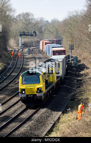 Freightliner diesel locomotives Stock Photo - Alamy