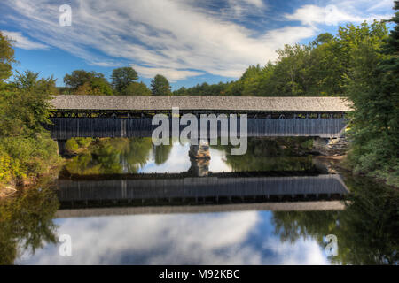 Porter Covered Bridge in Parsonfield, Maine USA. This bridge crosses ...