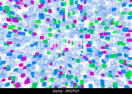 Colored abstract overlapping cubes or boxes, pattern, digital ...