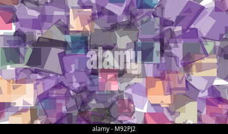 Random colored abstract overlapping cubes or boxes, digital generative ...