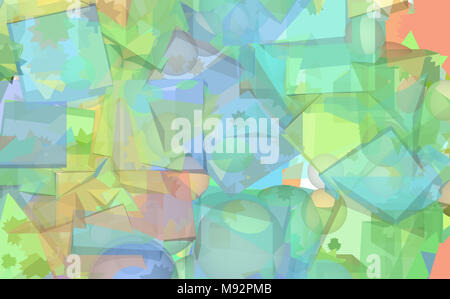 Random colored abstract overlapping shapes, digital generative art for ...