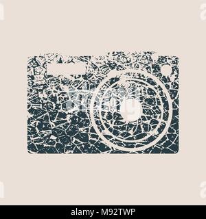 Broken camera shutter icon. Abstract black design. Fragmented ...
