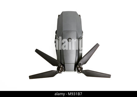 Uav drone copter isolated on white background. Close-up Stock Photo - Alamy