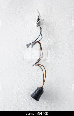Poor electrical wiring Stock Photo - Alamy