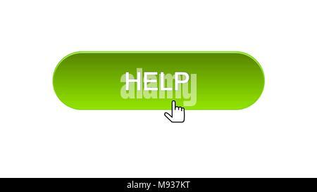 Help web interface button clicked with mouse cursor violet color, support online, stock footage ...