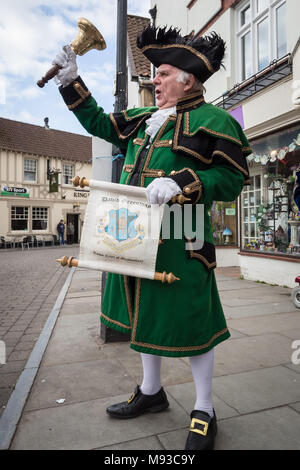 The Town Crier of Glastonbury (David Greenway) announces this year’s ...