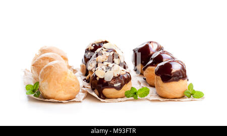 Homemade assorted profiteroles isolated on white Stock Photo - Alamy
