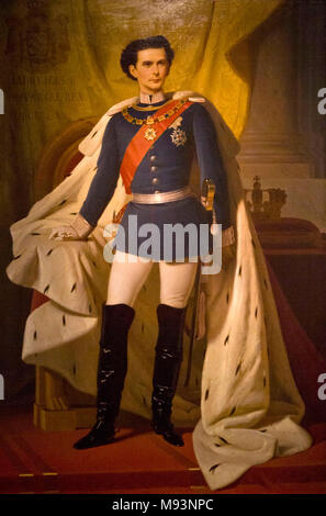 Allemagne, Baviere, Munich, portrait de Louis II *** Portrait of Ludwig ...