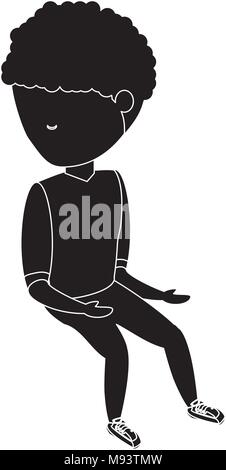 avatar man sitting icon over white background, colorful design. vector ...