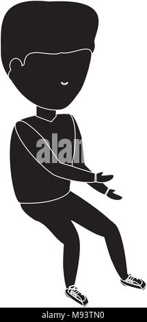 avatar man sitting icon over white background vector illustration Stock ...