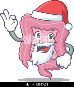 Santa with gift intestine mascot cartoon style Stock Vector Image & Art ...