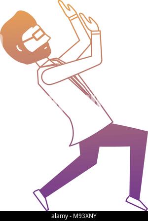 avatar excited businessman icon over white background, colorful design ...