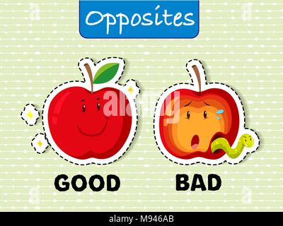 Opposite words for good and bad illustration Stock Vector Image & Art ...