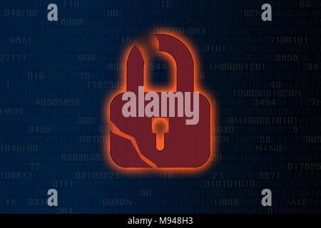 Not safe lock password got broken Stock Photo - Alamy