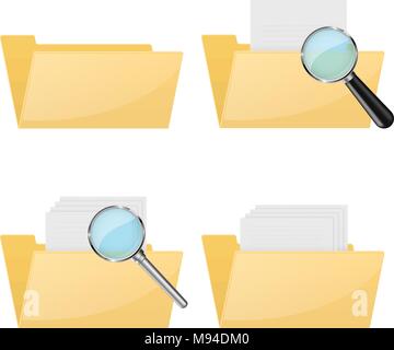 folder paper business file empty onboarding icons set vector Stock ...