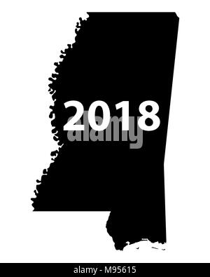 Map of Mississippi 2018 Stock Photo - Alamy
