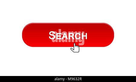 Search web interface button clicked with mouse cursor, orange color, monitoring, stock footage ...