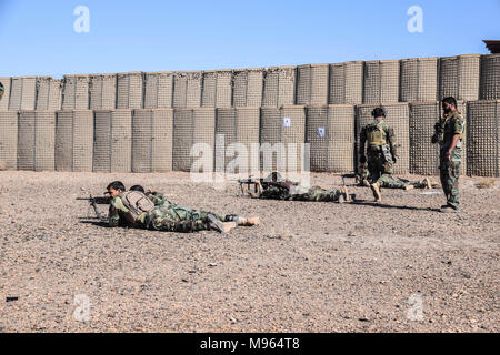 Afghan Special Forces shooting on a firing range just outside Shindand ...