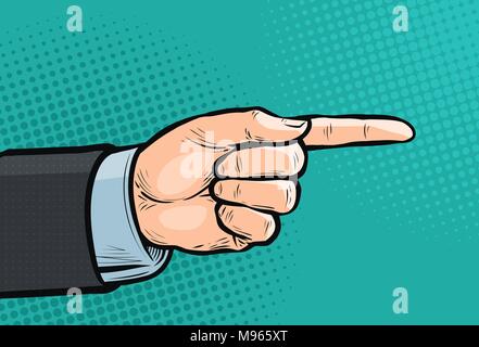 Cartoon hand pointing finger. Comic arm gesture Stock Vector Image & Art - Alamy
