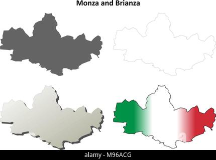 Map of Italy where Monza e Brianza province is pulled out, isolated on ...