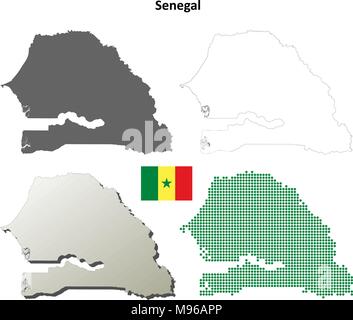 Senegal Blank Vector Map Isolated on White Background. High-Detailed ...