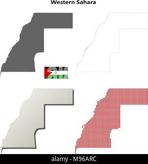 Western Sahara map. Blank vector map of the Country. Borders of Western ...