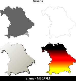 Bavaria outline map set Stock Vector Image & Art - Alamy