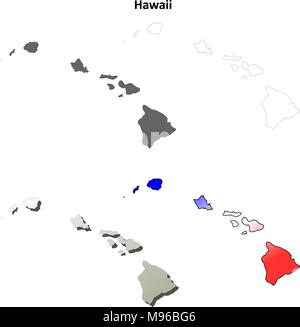 Oahu map. Blank vector map of the island. Borders of Oahu for your ...