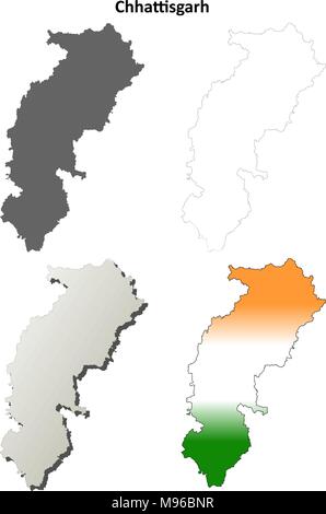 Chhattisgarh blank detailed outline map set Stock Vector Image & Art ...