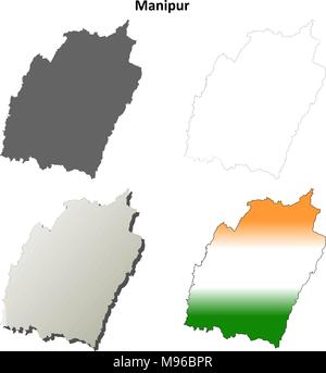 Manipur map of Indian state. Manipur map vector illustration. Manipur ...