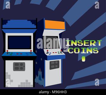 Insert Coins To Play Arcade Stock Vector Image Art Alamy