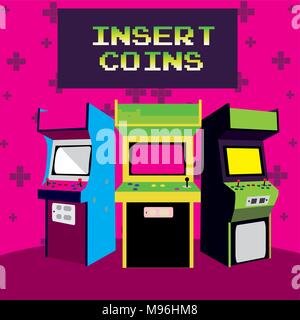 Insert coins to play arcade Stock Vector Image & Art - Alamy