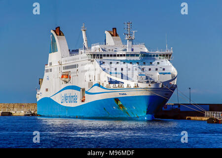 La Meridionale ferry Piana moored in port of Bastia Corsica France ...