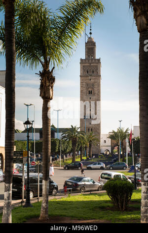 Morocco, Casablanca, Quartier Habous, Muhammadi Mosque minaret Stock ...